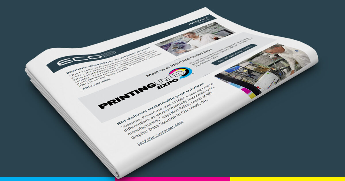 ECO3 INTERFACE newsletter for the printing industry